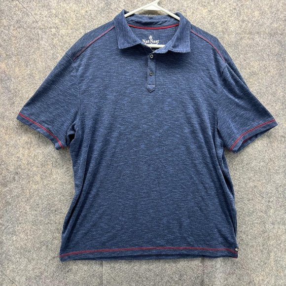 Nat Nast | Shirts | Nat Nast Polo Shirt Men Large Heather Blue Casual ...